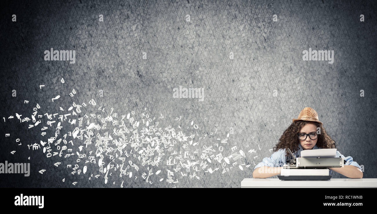 Creative inspiration of young female writer Stock Photo - Alamy