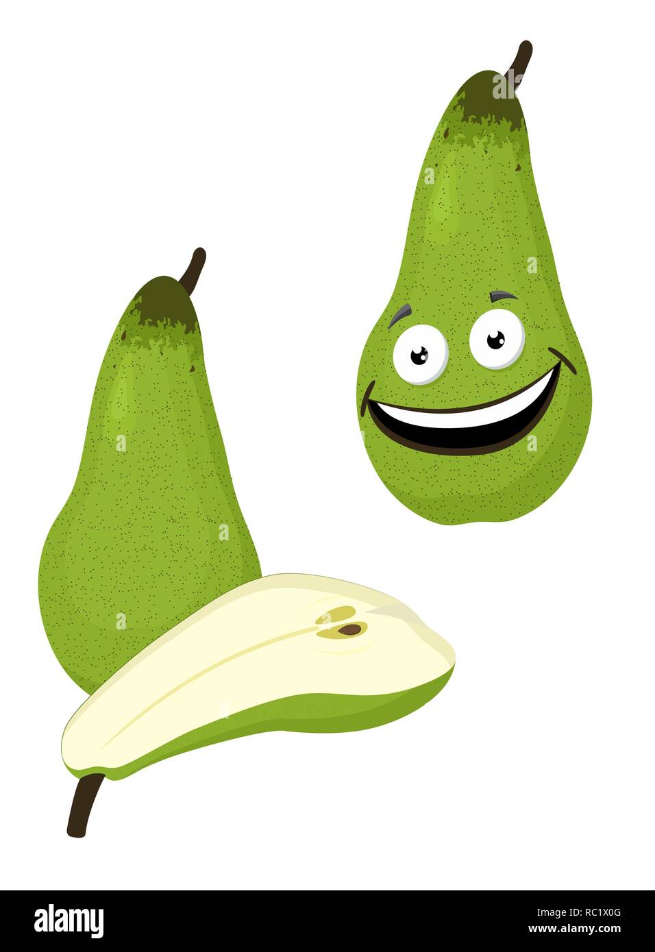 Organic green pears ripe Stock Vector Images - Alamy