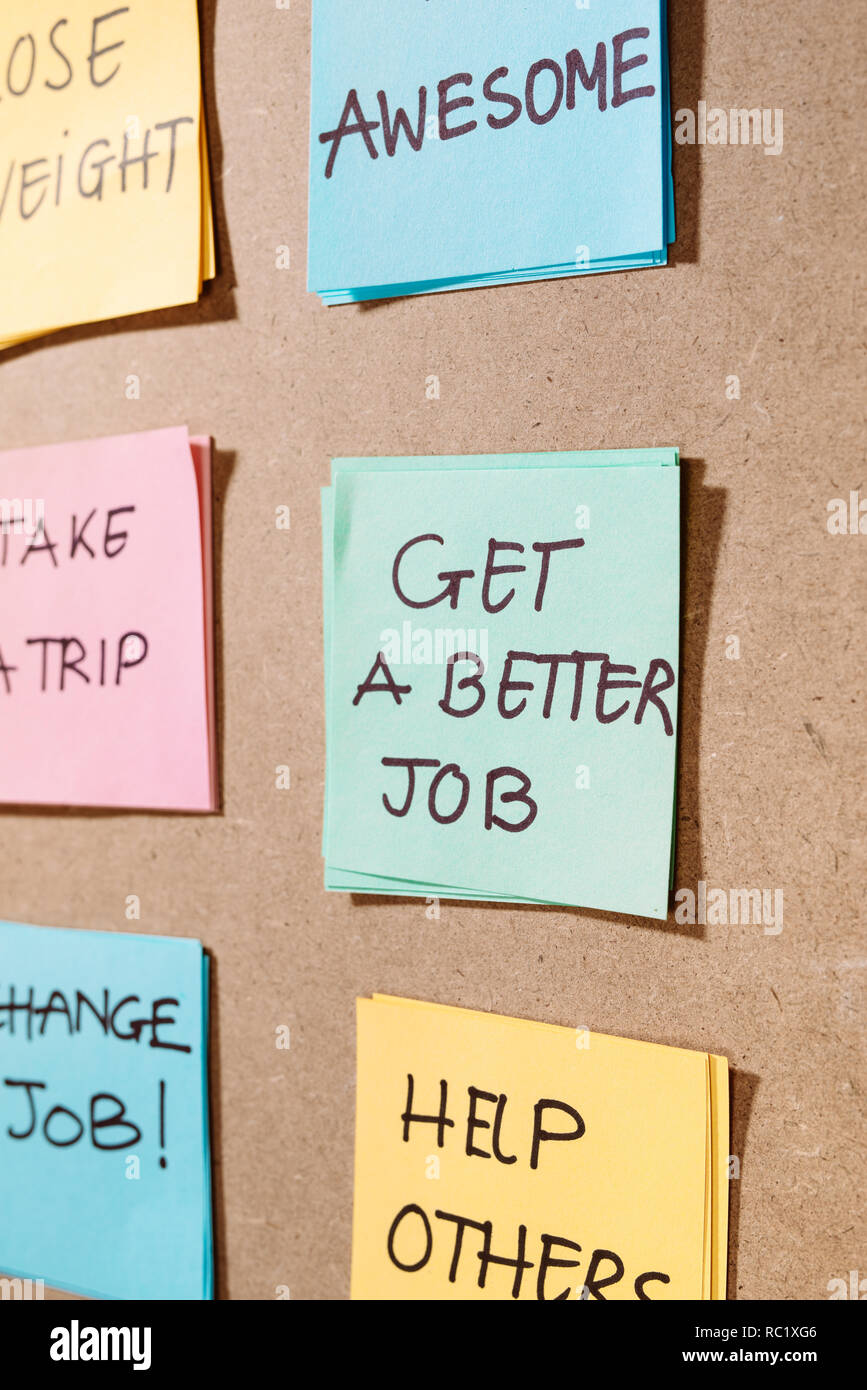 Colorful of notes with hand writing of positive attitude words Stock ...