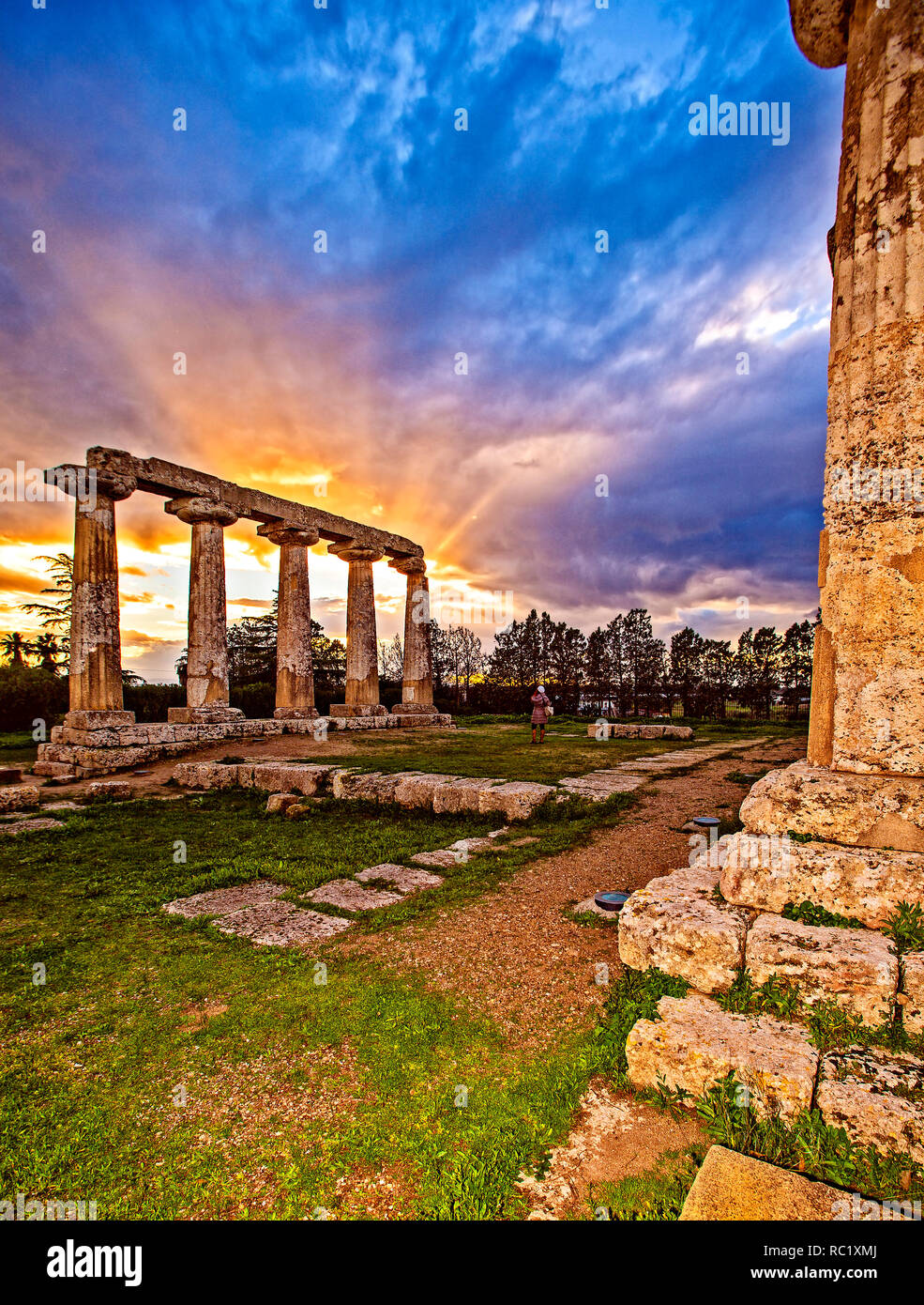 Italy Basilicata Metaponto Tavole Palatine or Temple of Hera Stock ...