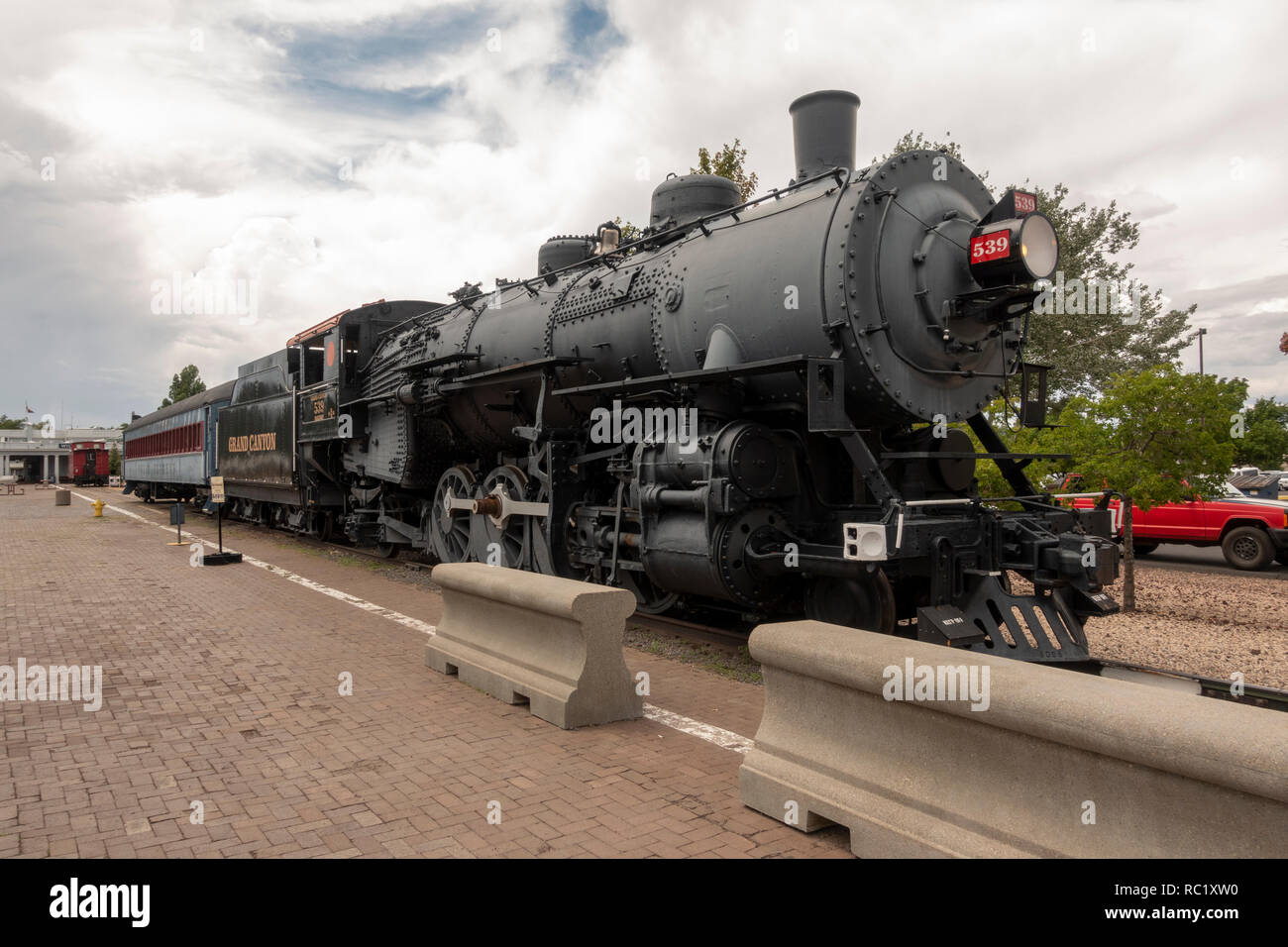 A Grand Canyon Railway steam locomotive on display in Williams, known ...