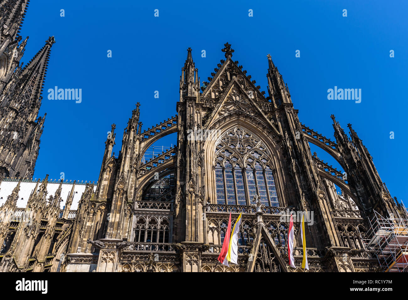 Detail of the exterior of the famous Gothic Catholic Cathedral (Kölner ...