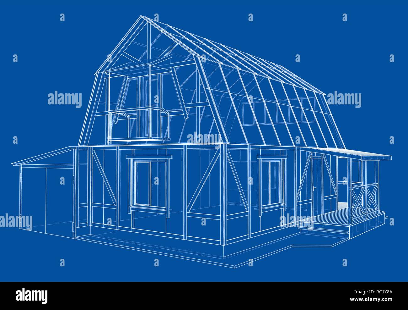 House Sketch Vector Rendering Of 3d Stock Vector Image And Art Alamy