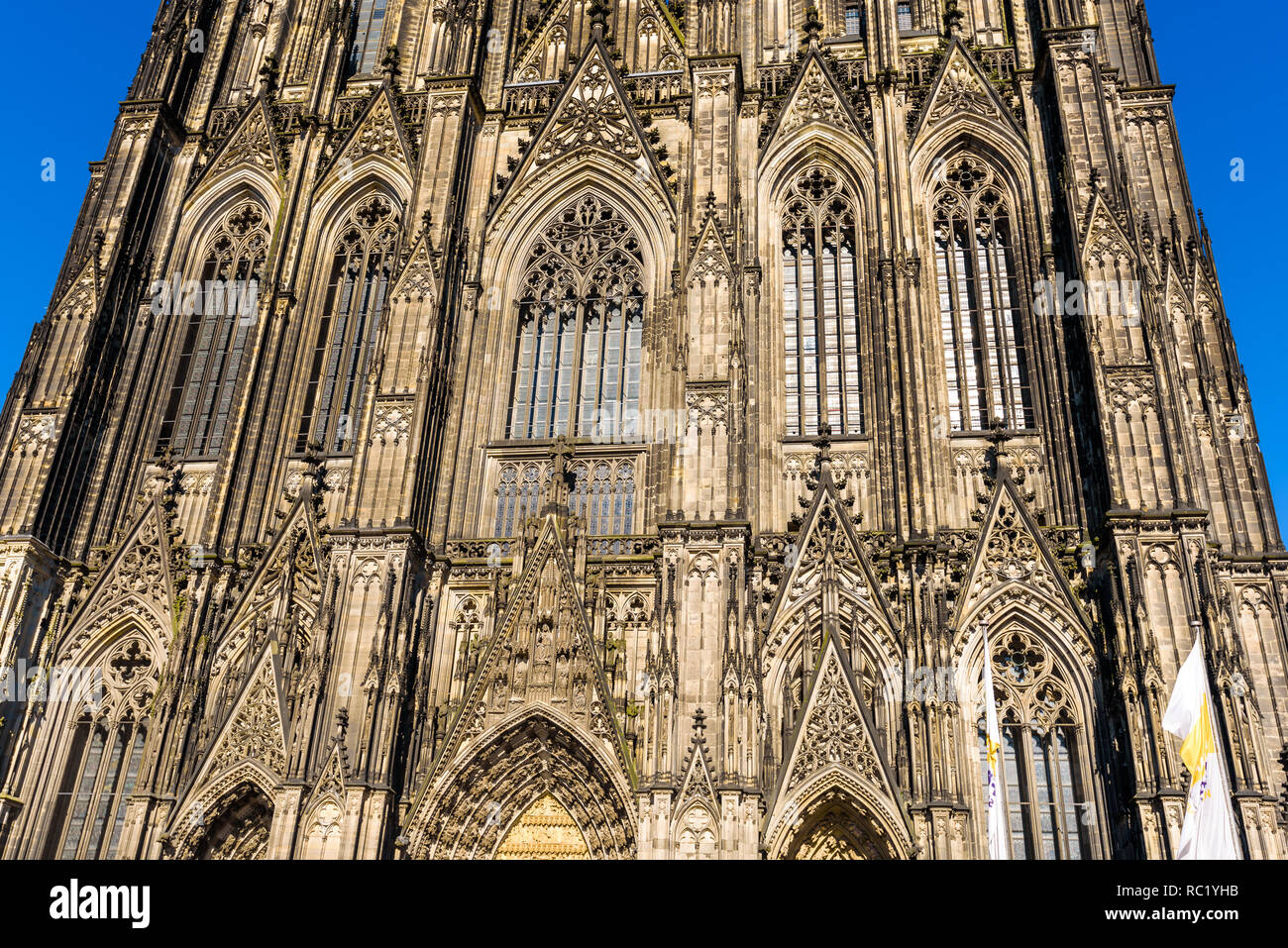 Detail of the exterior of the famous Gothic Catholic Cathedral (Kölner ...