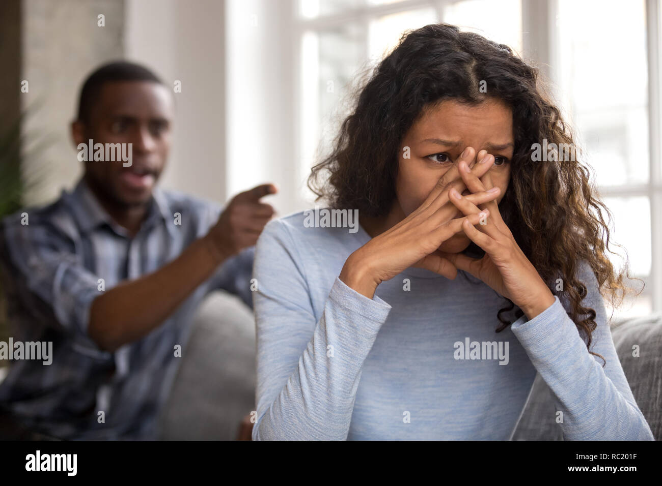 African american spouses fighting hi-res stock photography and images ...
