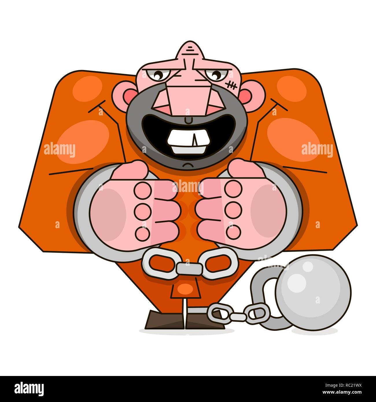 Cartoon prisoner in prison uniform hi-res stock photography and images ...