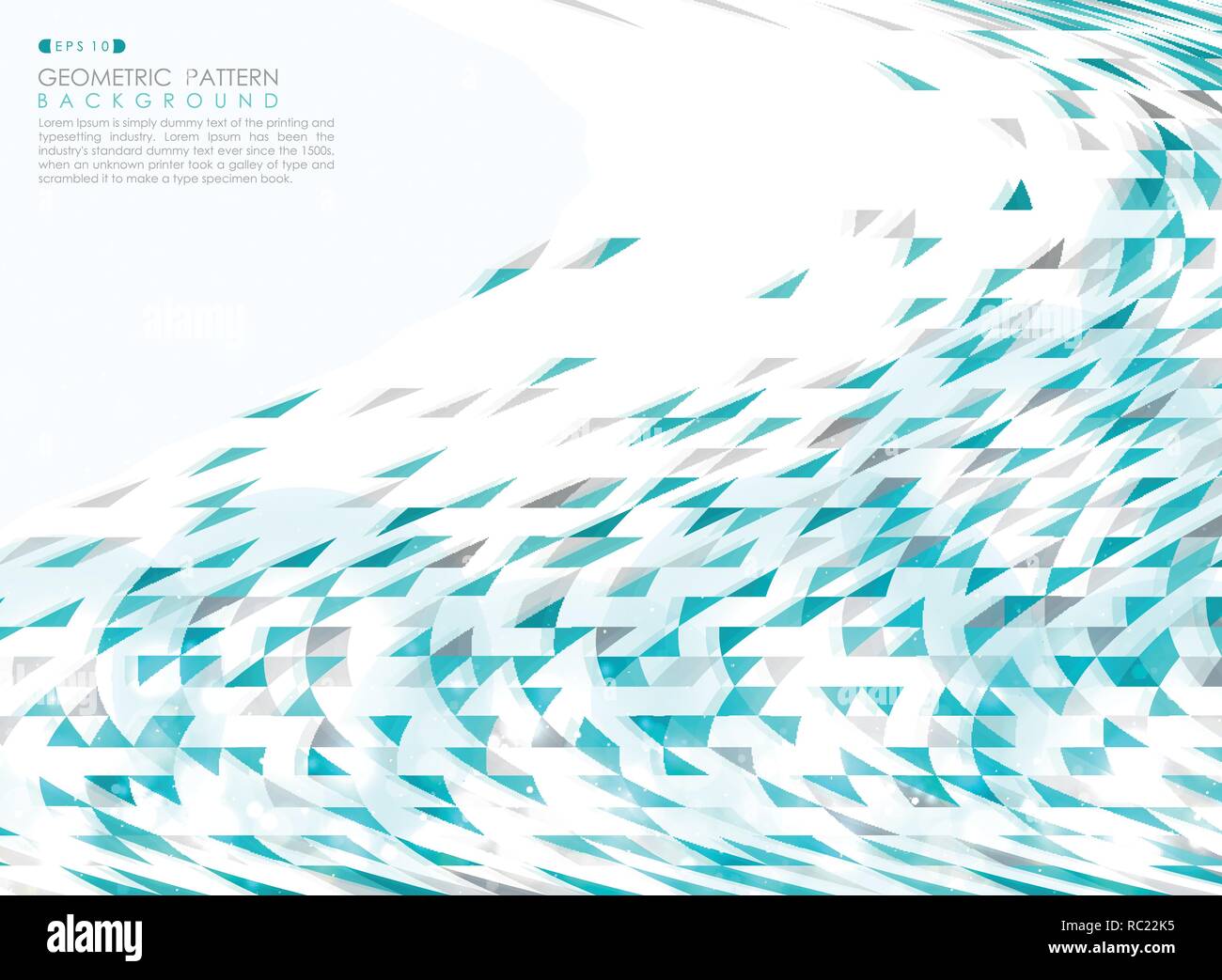 Abstract blue technology triangle geometric pattern with glitters ...