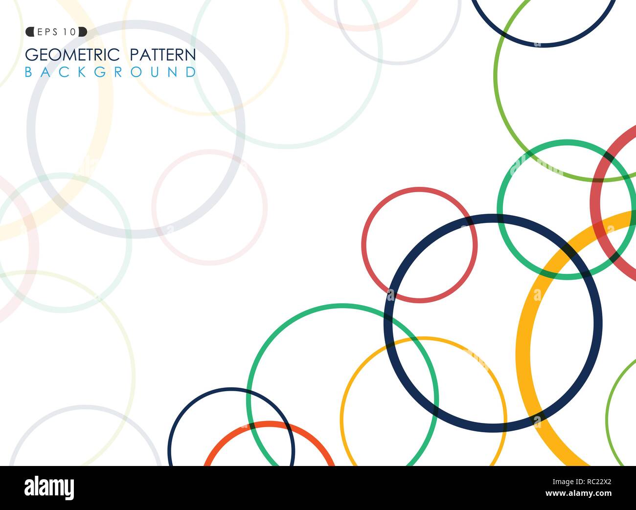 Abstract of colorful geometric circle line pattern background, vector ...