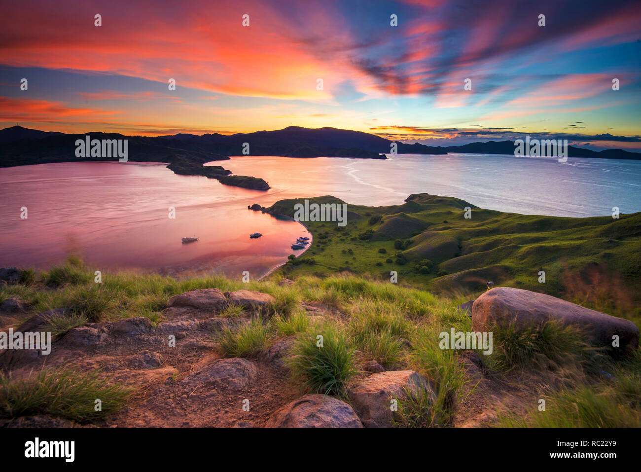 Super sky in Gili Lawa Island in Komodo Island, Indonesia Stock Photo ...