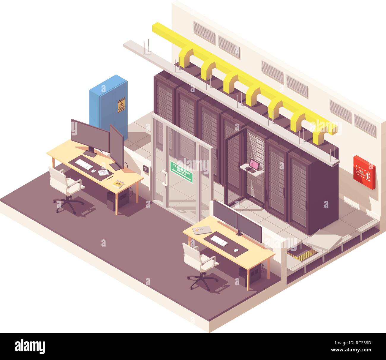 Vector isometric data center interior Stock Vector Image & Art - Alamy