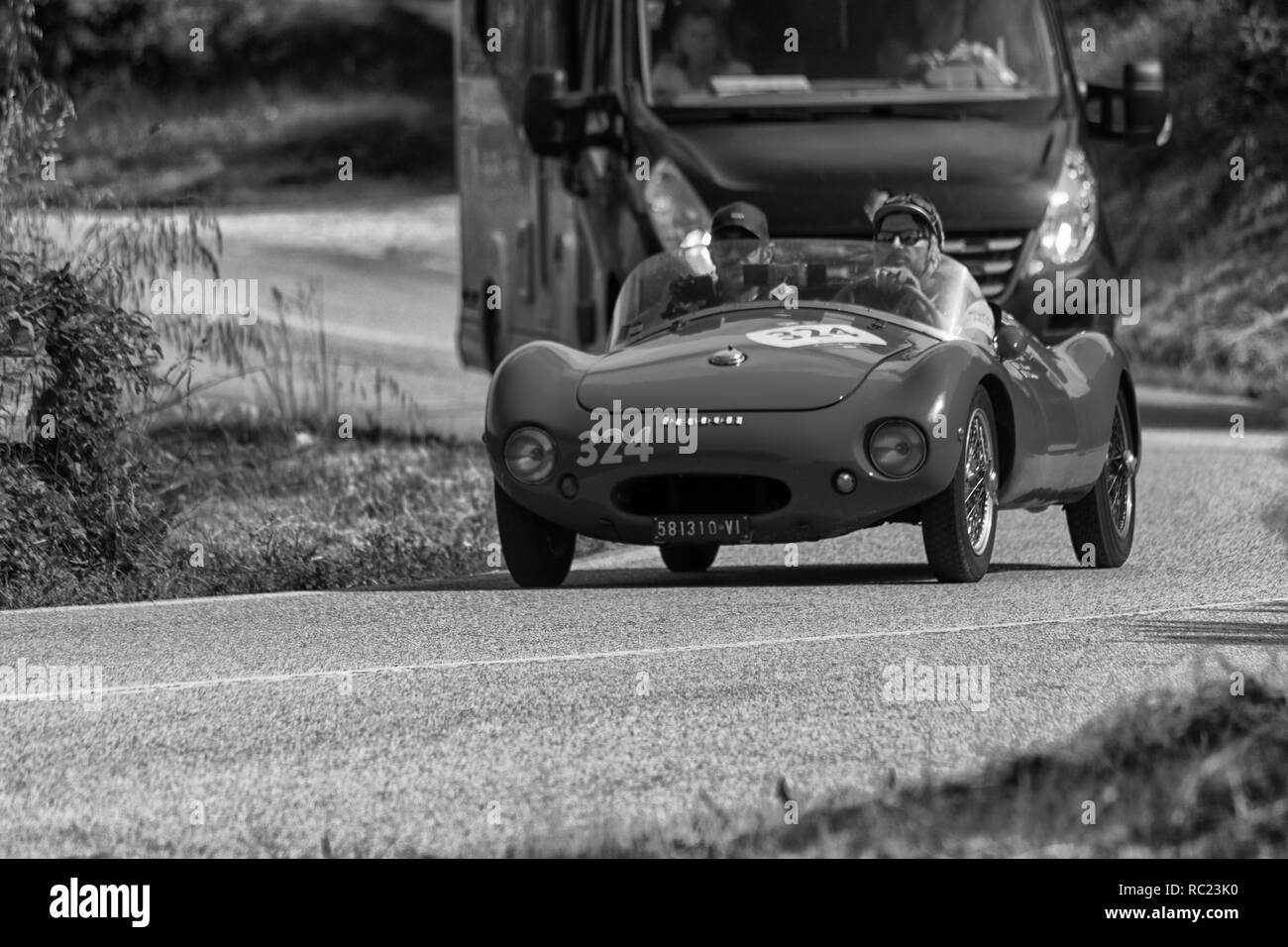 RENAULT 750 SPORT 1954 on an old racing car in rally Mille Miglia 2018 ...