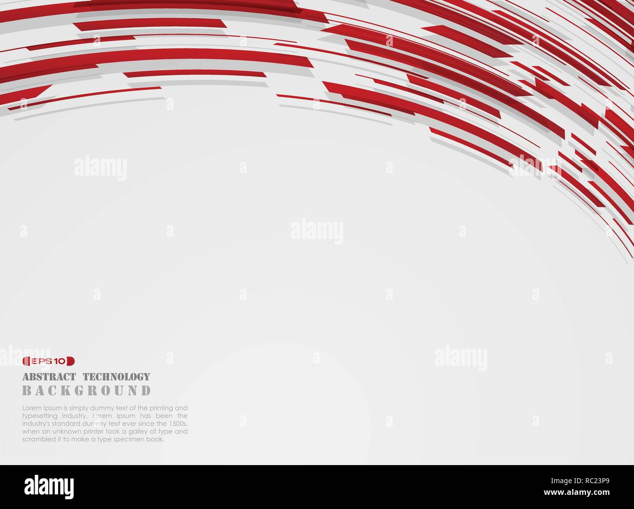 Abstract of high technology motion gradient red stripe lines pattern ...