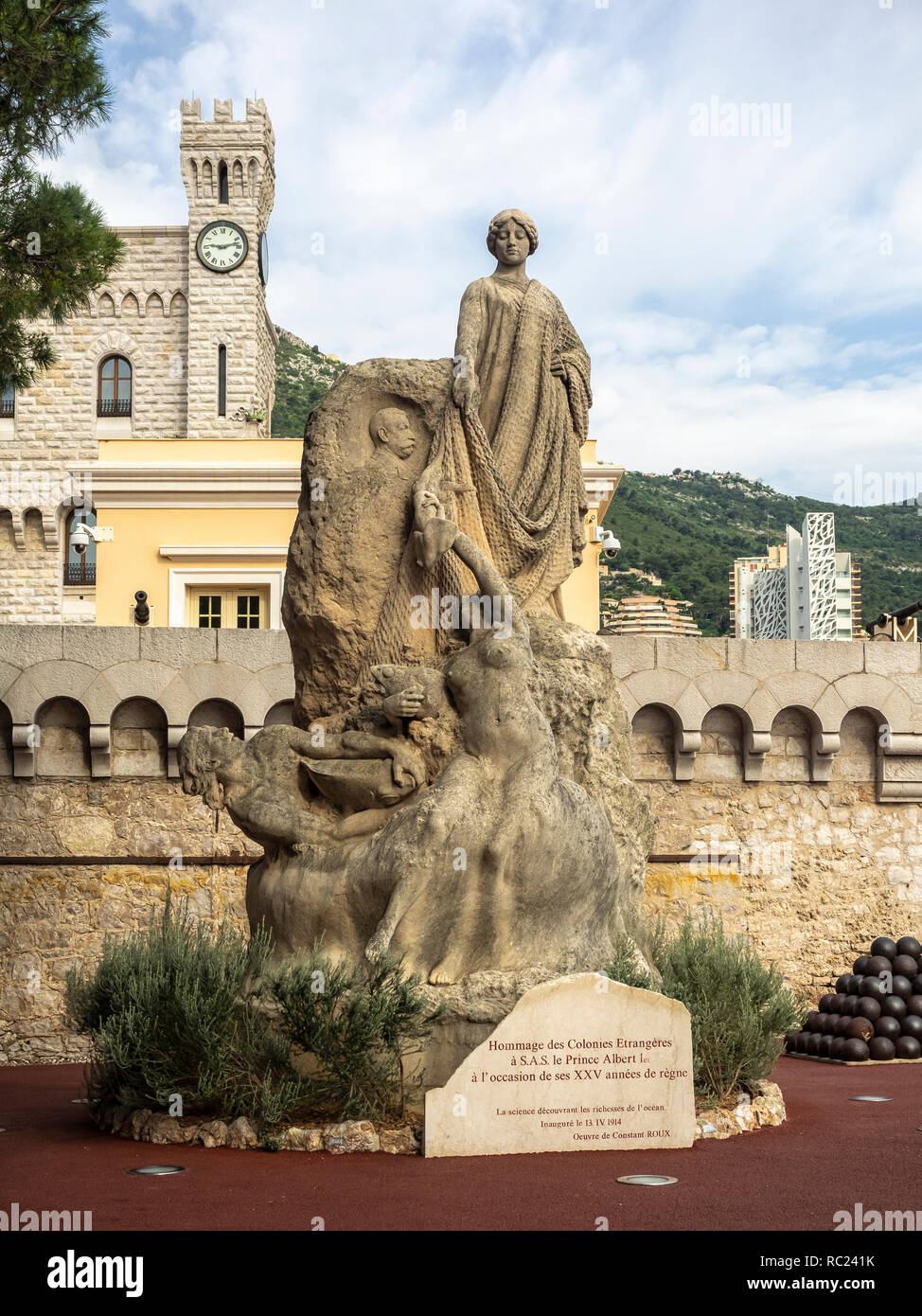MONACO - MAY 27, 2018: Statue Honouring Prince Albert in front of the ...