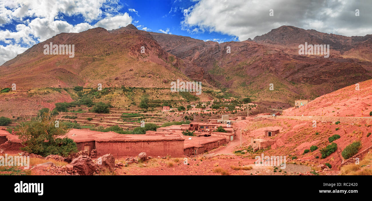 Old berber architecture in High Atlas Mountains region in Morocco ...