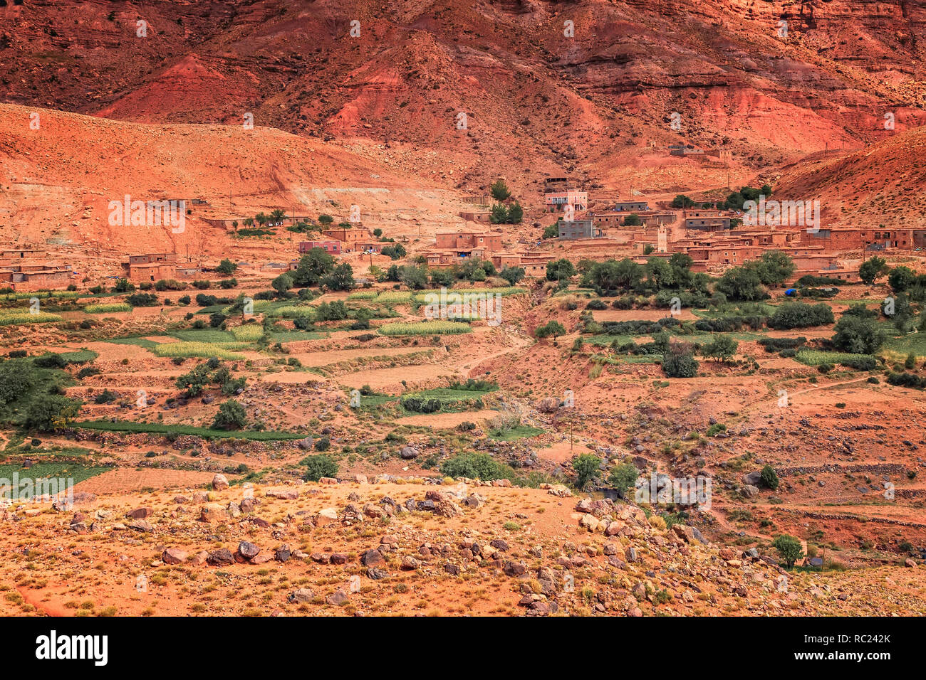 Old berber architecture in High Atlas Mountains region in Morocco ...