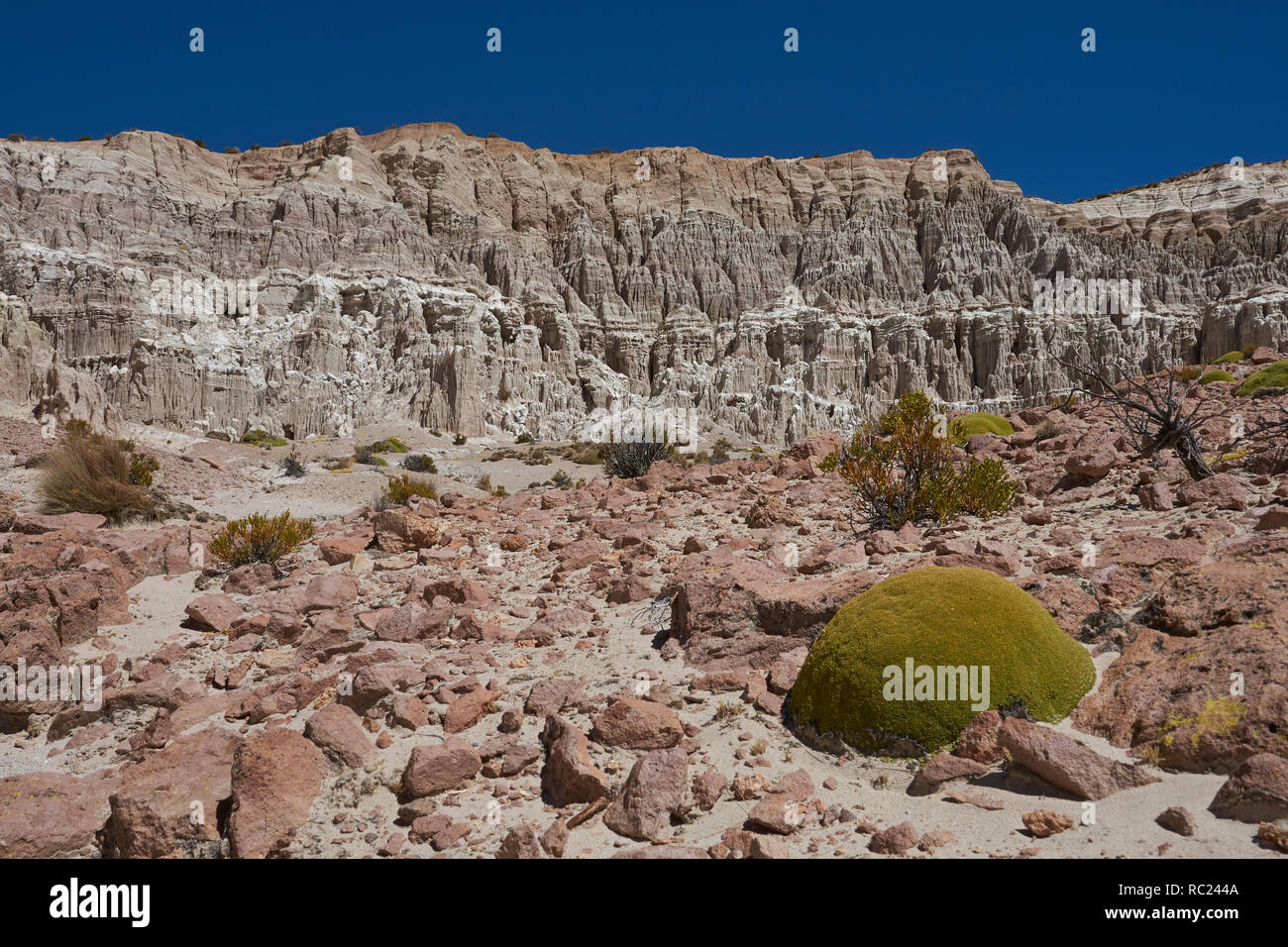 Eroded rock formations along Quebrada Chuba, a river valley high on the ...
