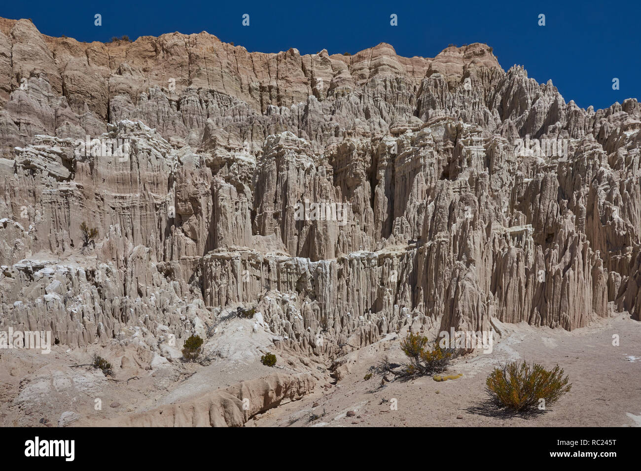 Eroded rock formations along Quebrada Chuba, a river valley high on the ...