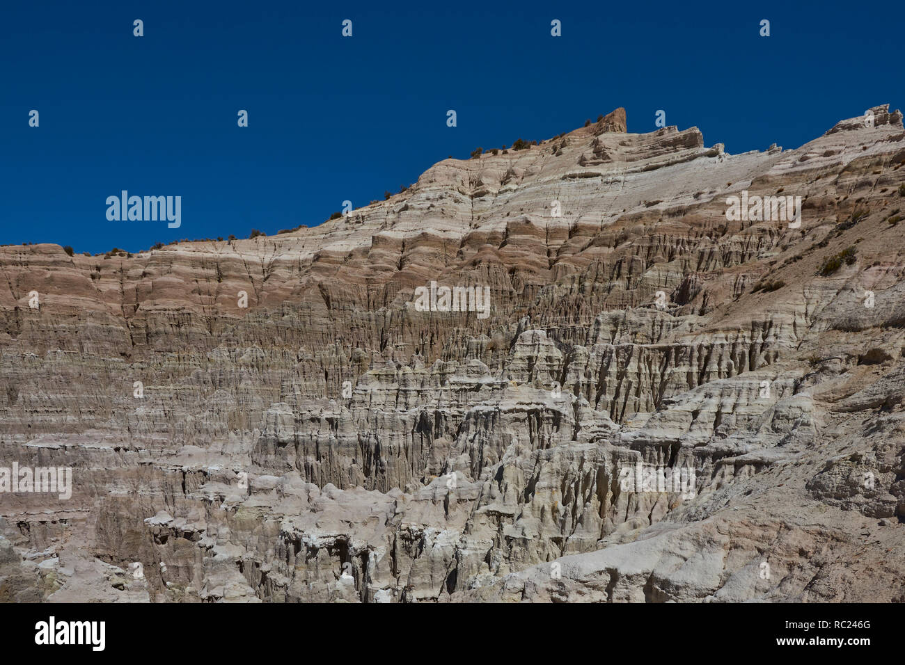 Eroded rock formations along Quebrada Chuba, a river valley high on the ...