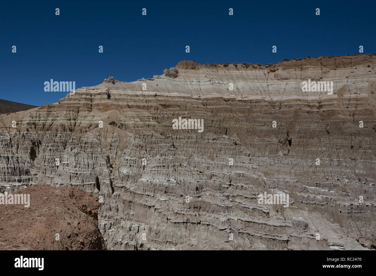Eroded rock formations along Quebrada Chuba, a river valley high on the ...