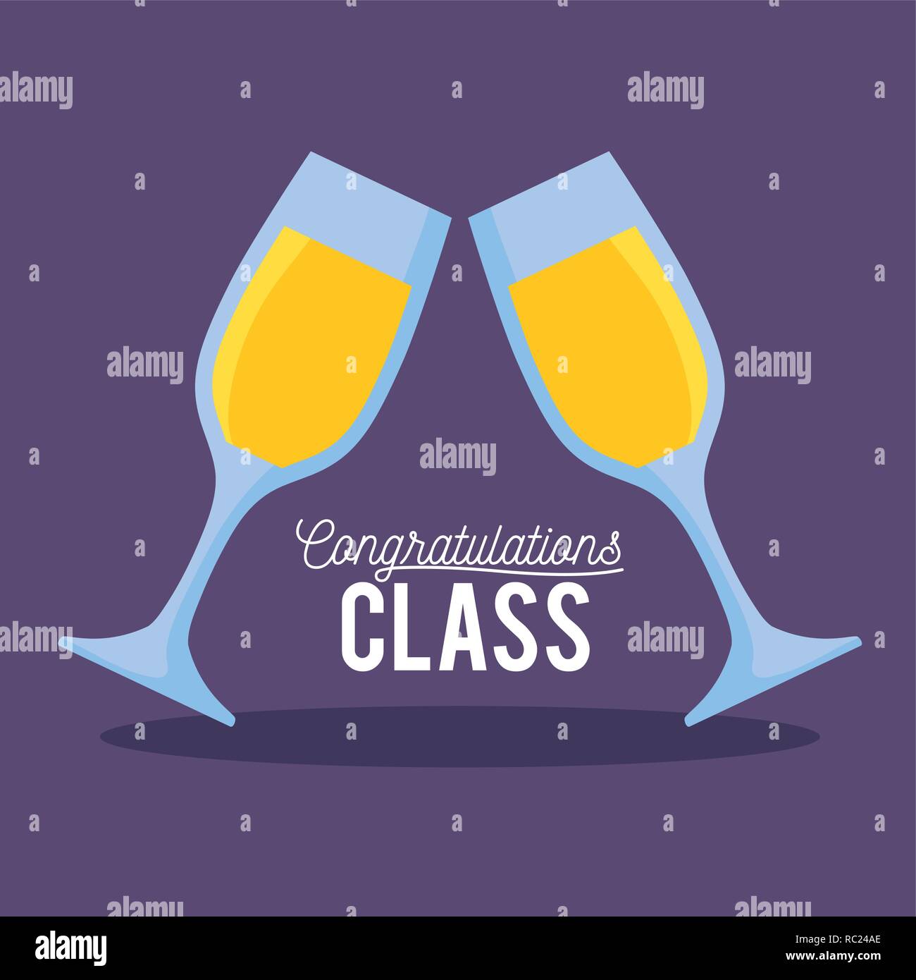 graduation class celebration card with cups of champagne vector ...