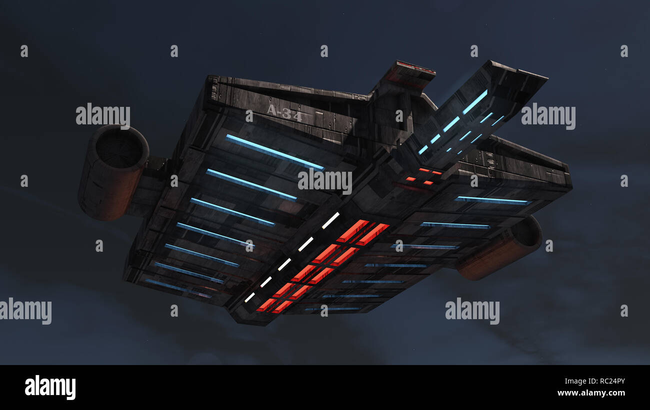 3d rendering. Futuristic unidentified flying object Stock Photo - Alamy