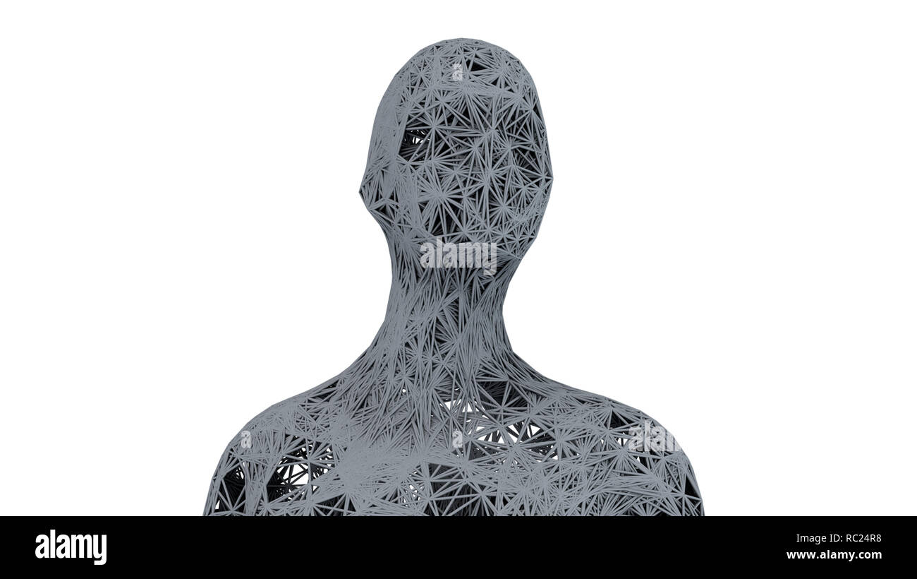 3d render Human figure made with lines Stock Photo - Alamy