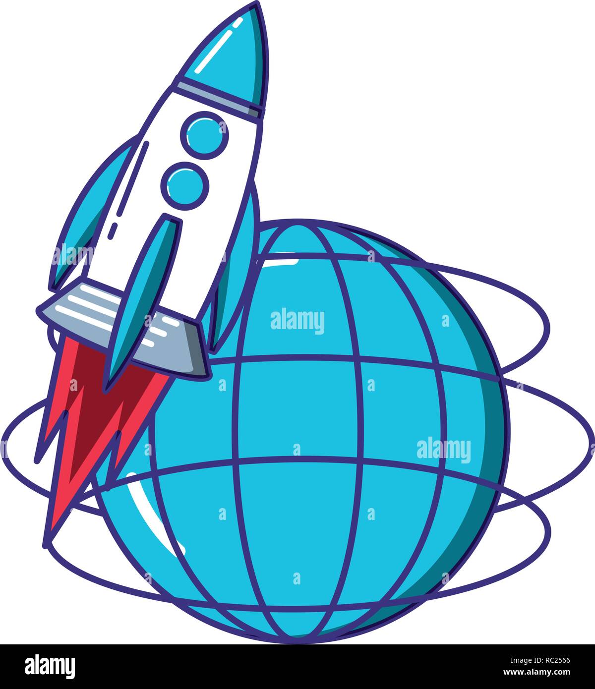 rocket start up with browser vector illustration design Stock Vector ...