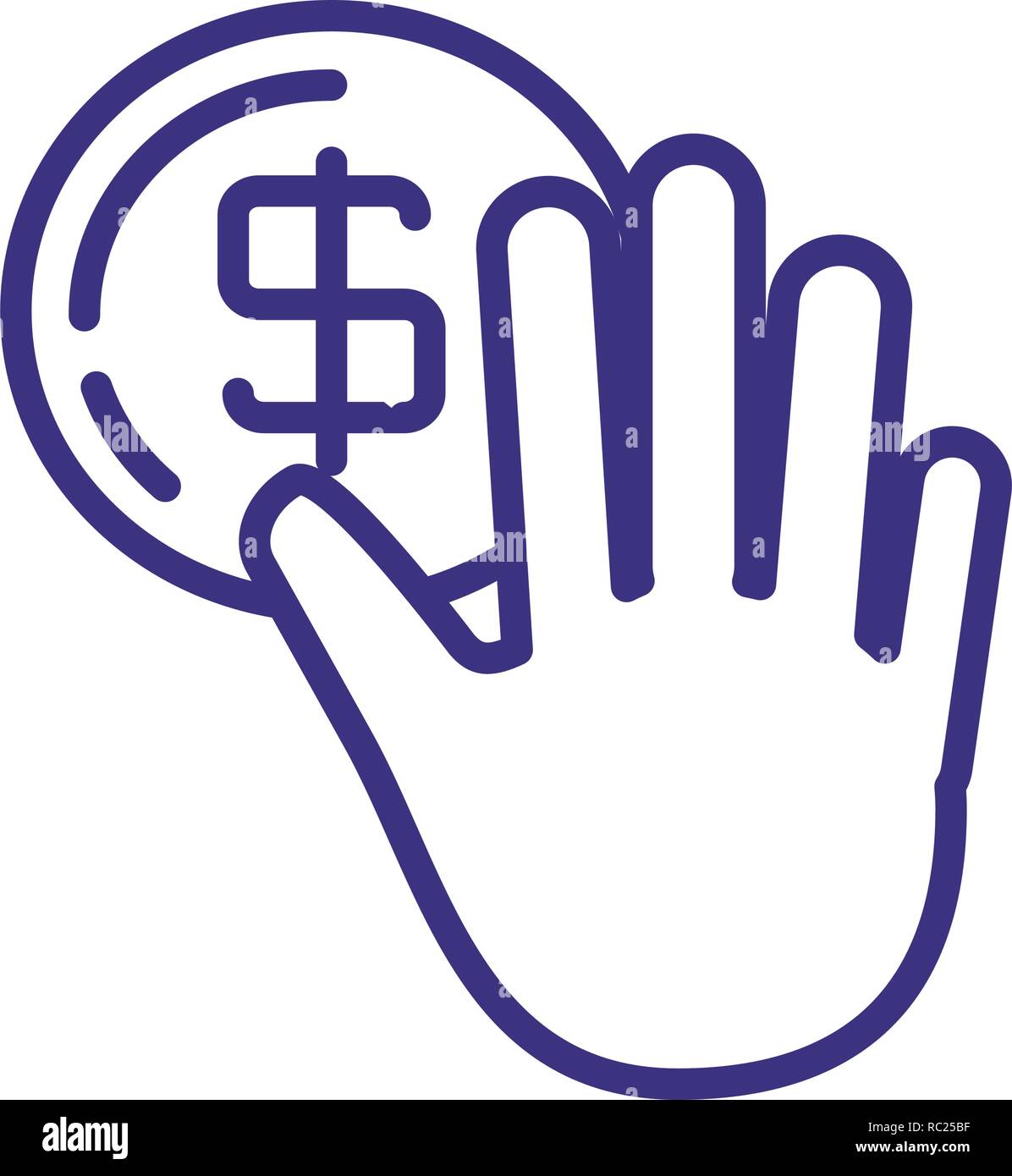 hand with coin money vector illustration design Stock Vector Image ...