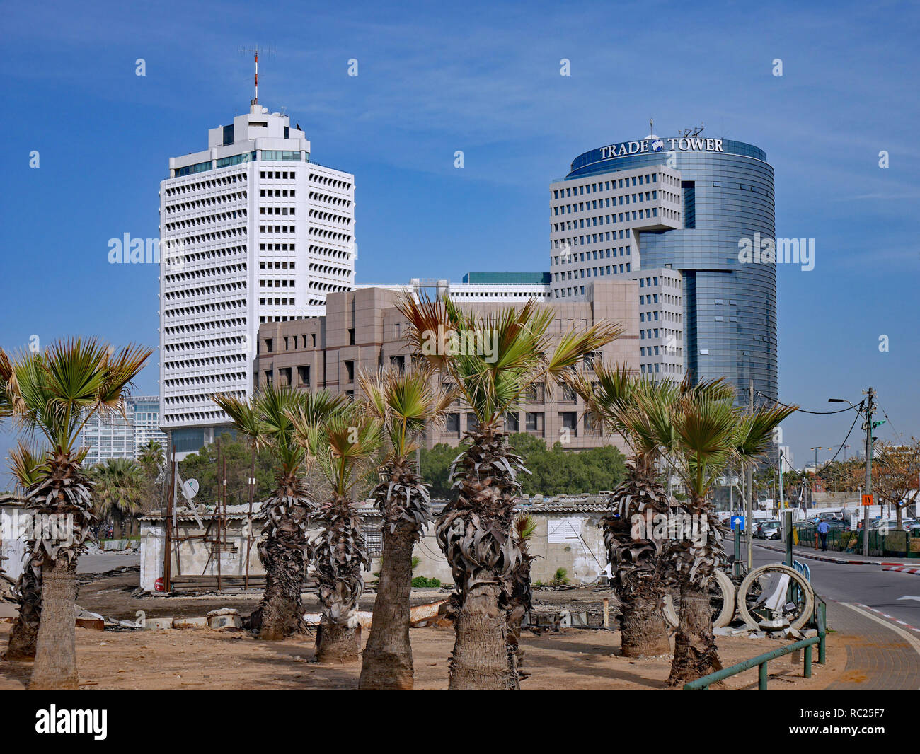 TEL AVIV - JANUARY 2017: The waterfront area of Tel Aviv has a row of ... TEL AVIV - JANUARY 2017: The waterfront area of Tel Aviv has a row of ...