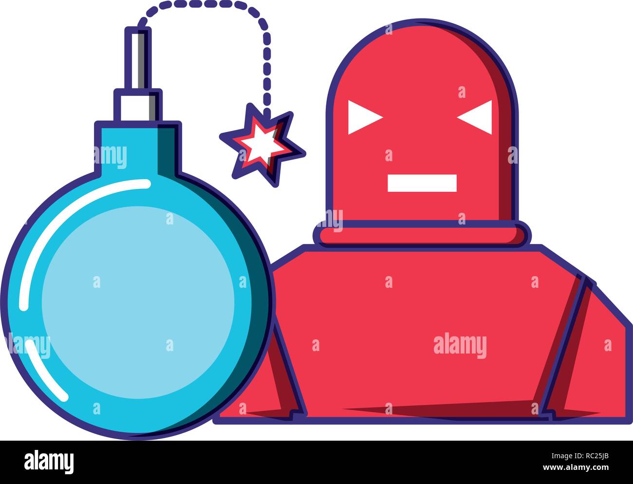 cyber robot with bomb vector illustration design Stock Vector Image ...