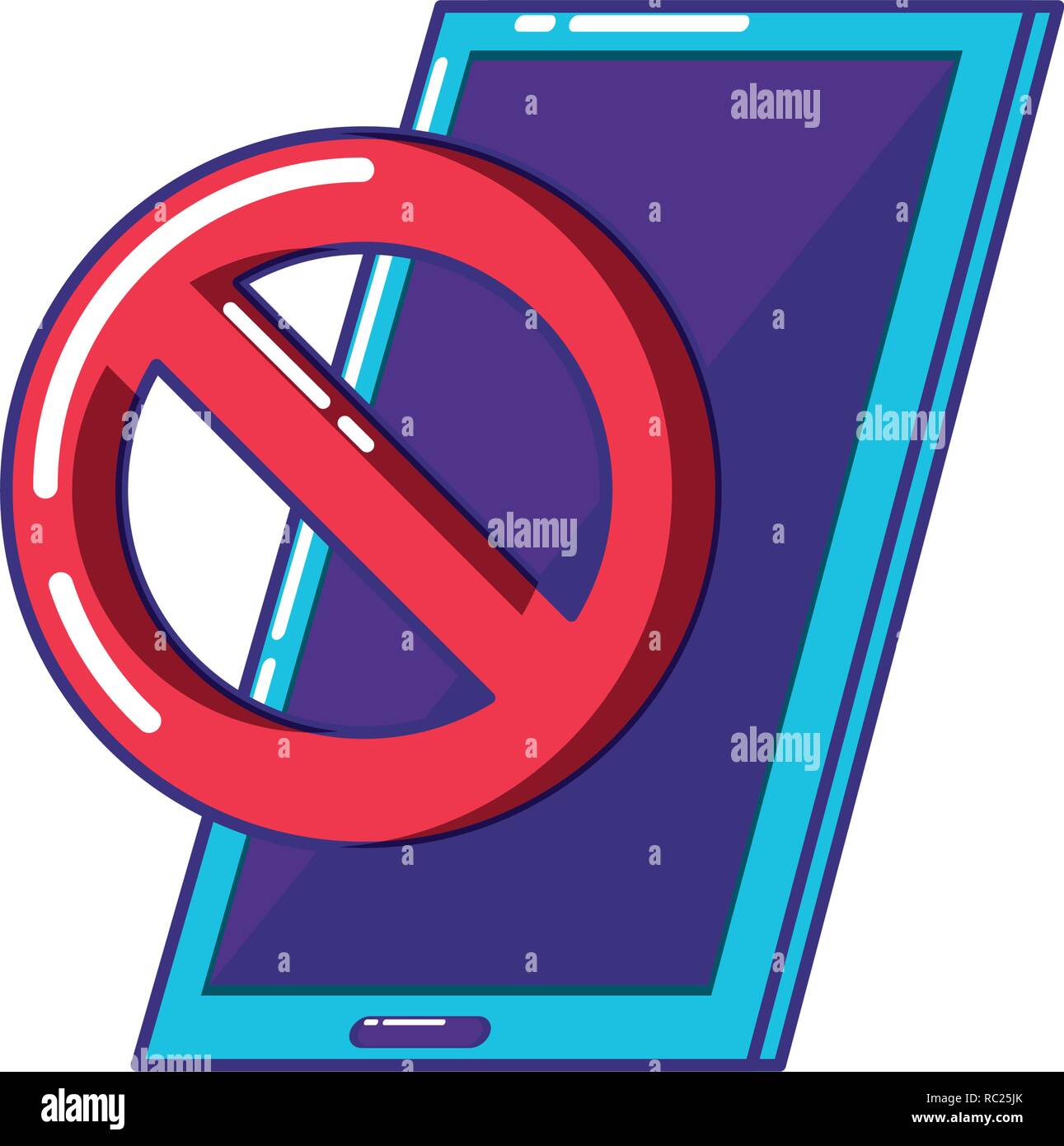 smartphone with denied symbol vector illustration design Stock Vector ...