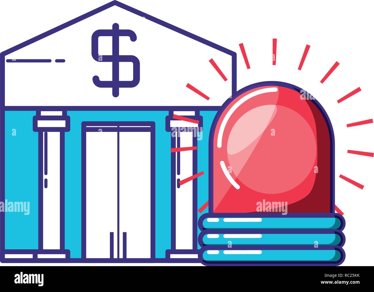 bank building with alarm light vector illustration design Stock Vector ...