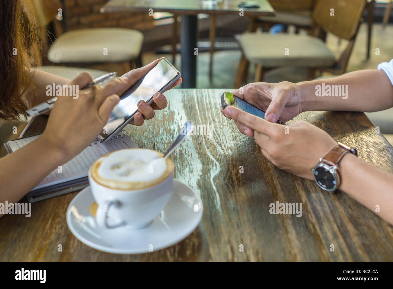 People using smart smartphone Stock Photo - Alamy