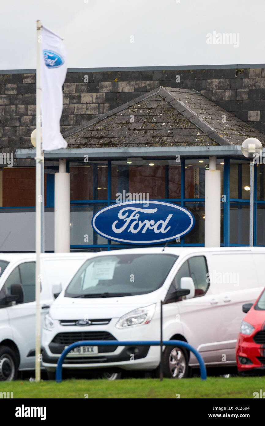 Ford engine plant on January 12, 2019 in Bridgend, Wales, UK Stock ...