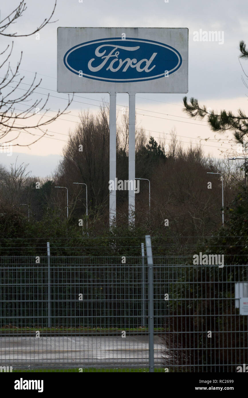 Ford engine plant on January 12, 2019 in Bridgend, Wales, UK Stock ...