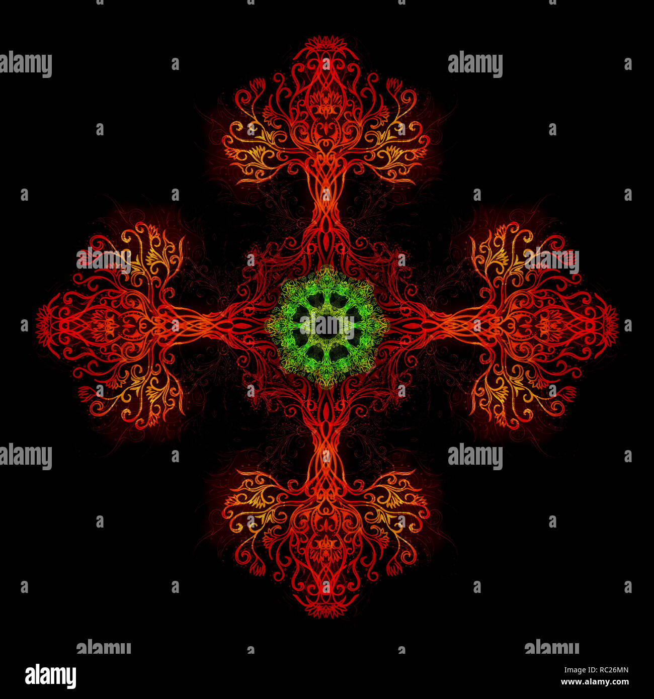 mandala made of sacred ornamental tree of life symbol Stock Photo - Alamy