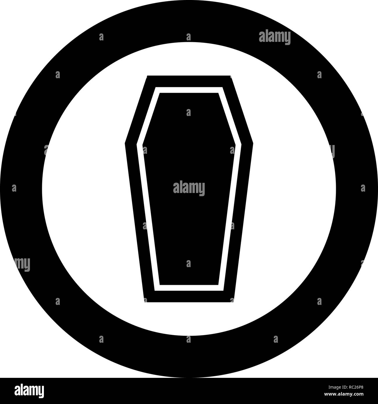 Coffin Insurance concept Funeral subject Lid coffin icon black color ...