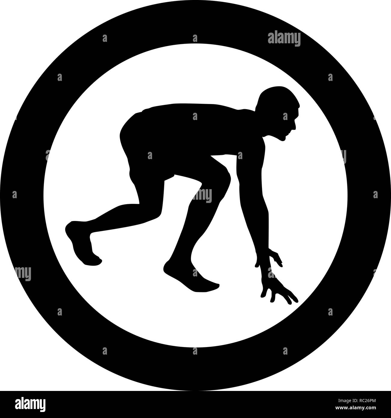 Sprinter silhouette runner start Stock Vector Images - Alamy