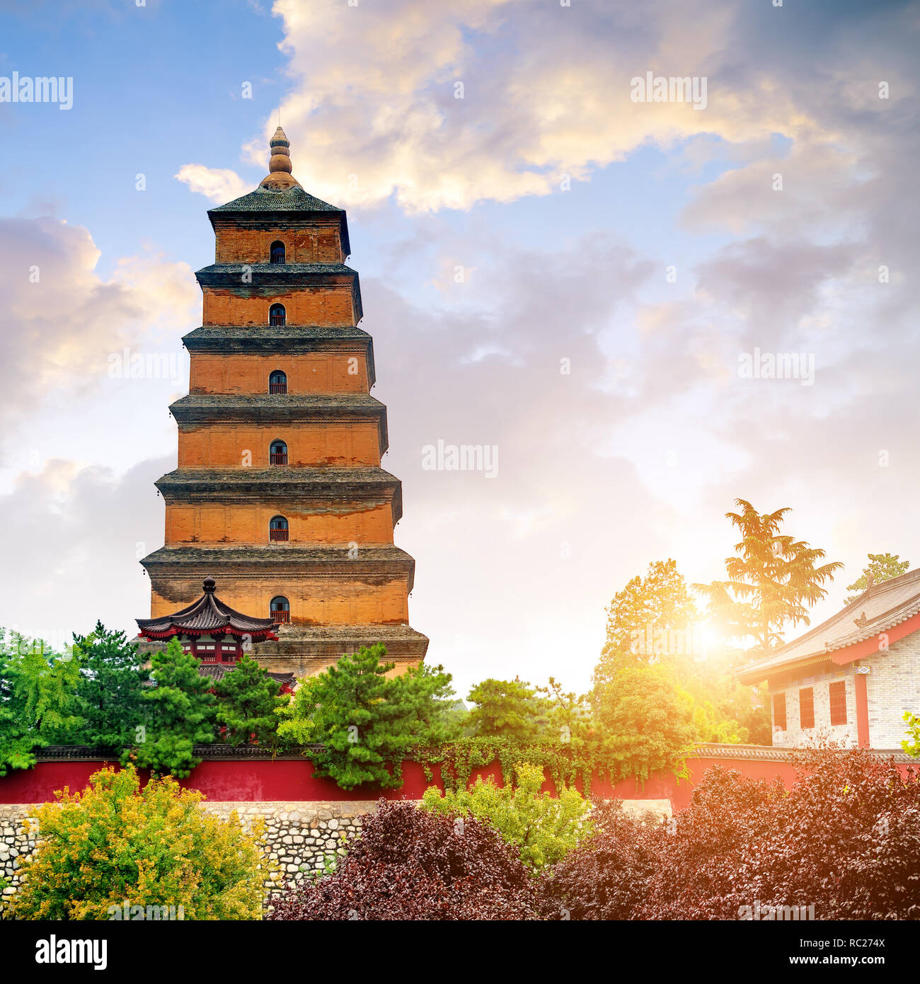 Giant Wild Goose Pagoda in the Morning, Xi'an, China Stock Photo - Alamy