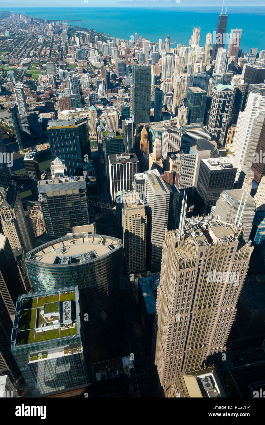 Aerial view of Chicago skyscrapers Stock Photo - Alamy