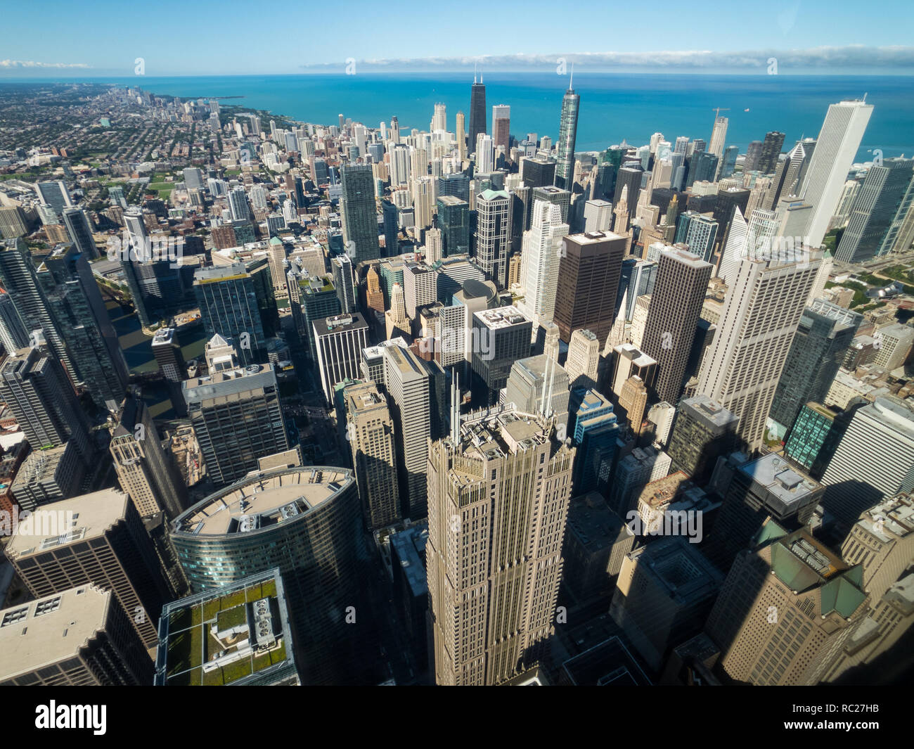 Aerial view of Chicago skyscrapers Stock Photo - Alamy