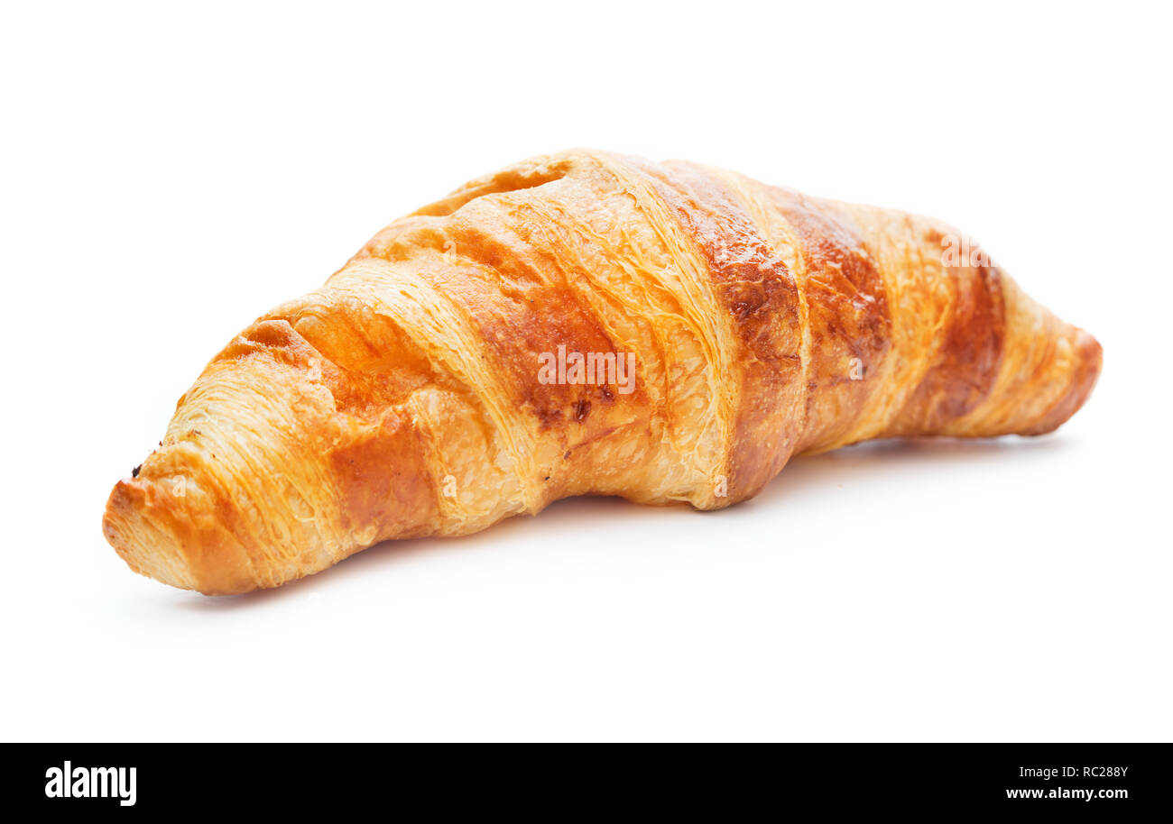 single fresh croissant isolaed on white background Stock Photo - Alamy