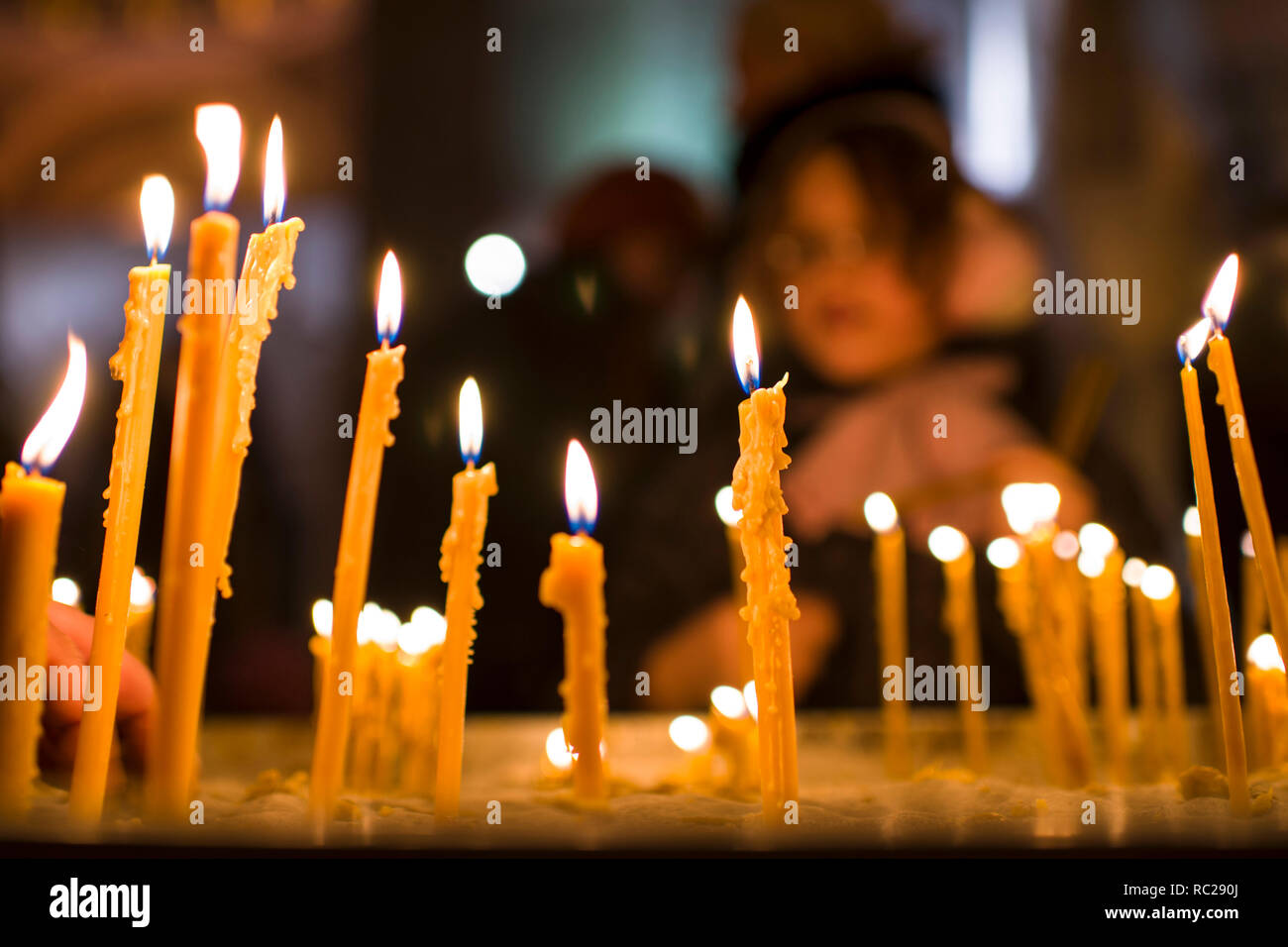 Behind candles hi-res stock photography and images - Alamy