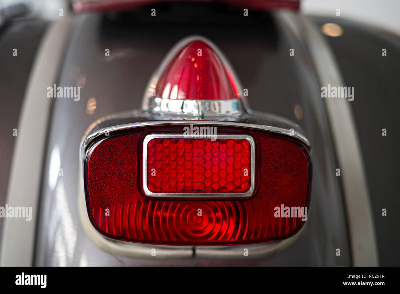 Stoplight and on a modern motorcycle Stock Photo - Alamy