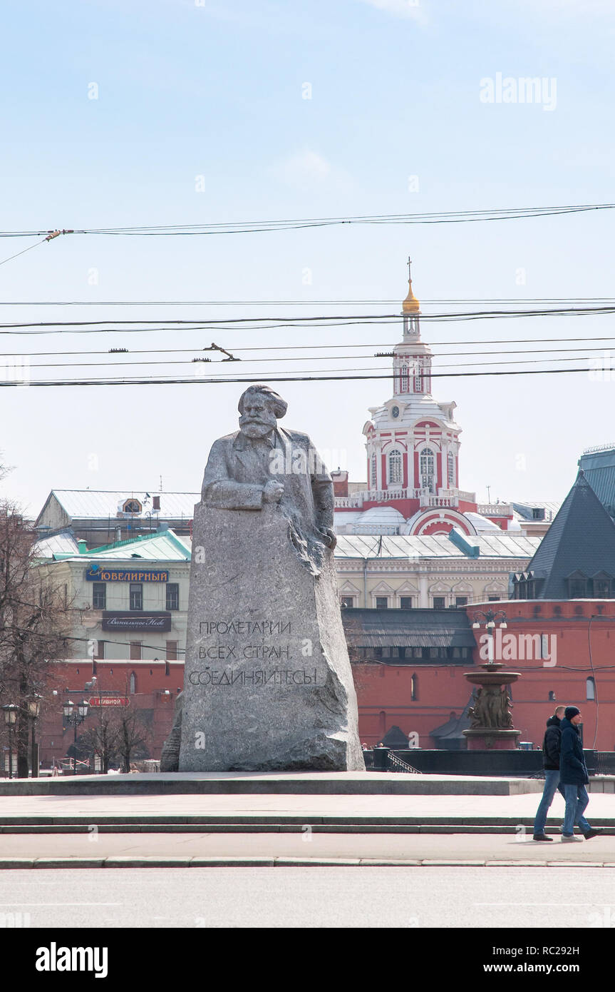 Moscow / Russia - March 11, 2009 - Karl Marx (1818 – 1883) monument ...