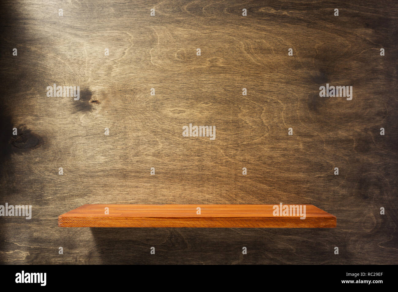 wooden shelf at abstract wall background surface Stock Photo - Alamy