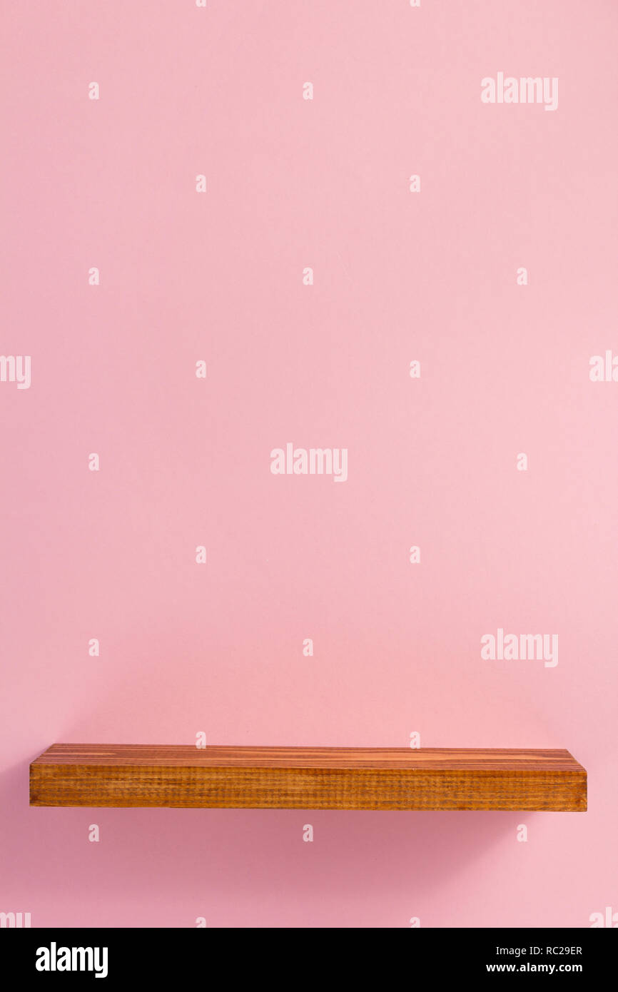 wooden shelf at abstract wall background surface Stock Photo - Alamy