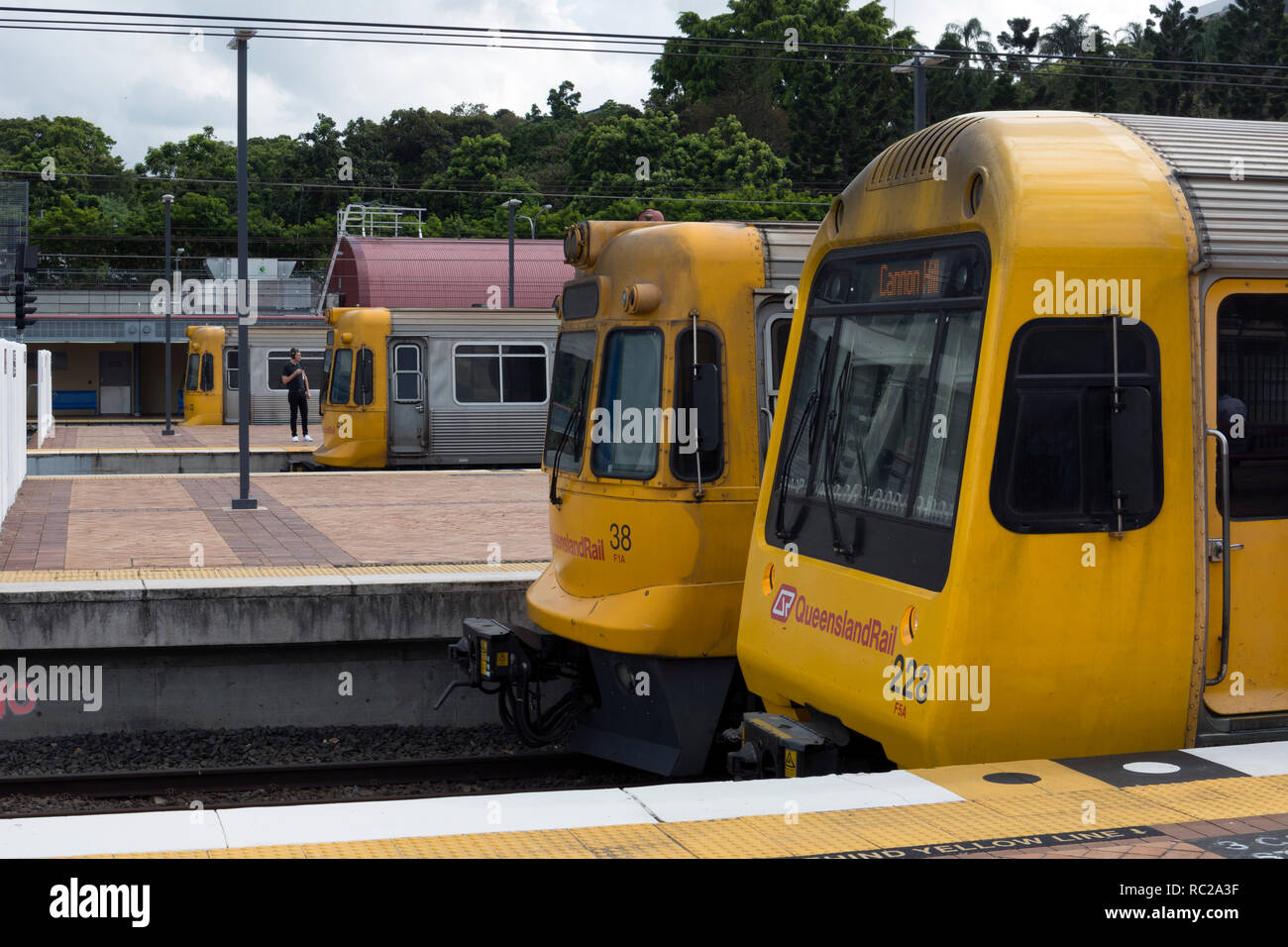 Queensland Rail electric trains at Roma Street station, Brisbane ...