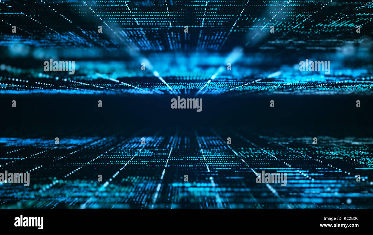 Abstract digital matrix background. Futuristic big data information technology concept. Motion ...