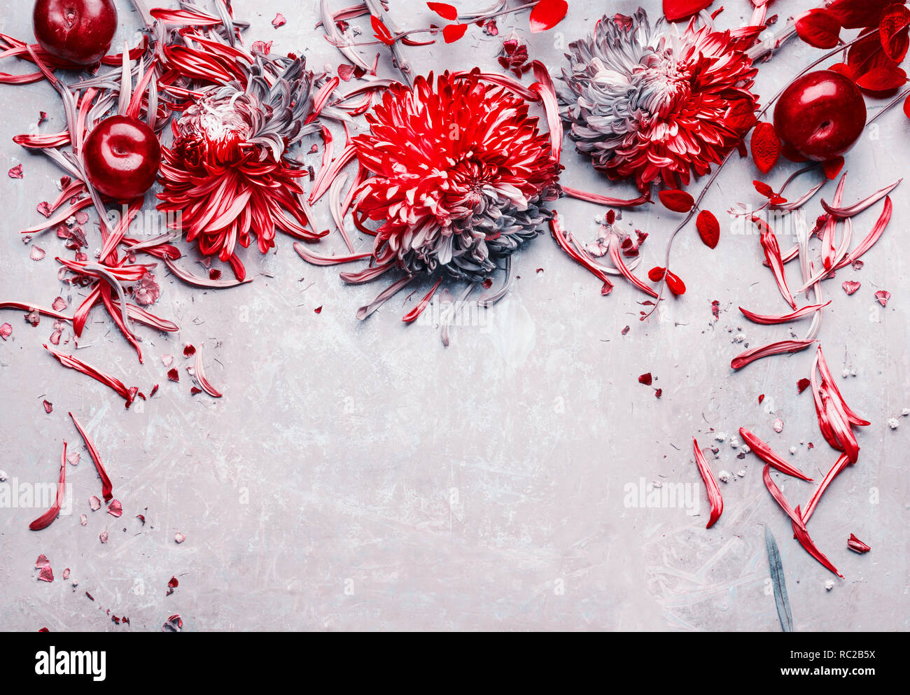 Red Flower Top Border